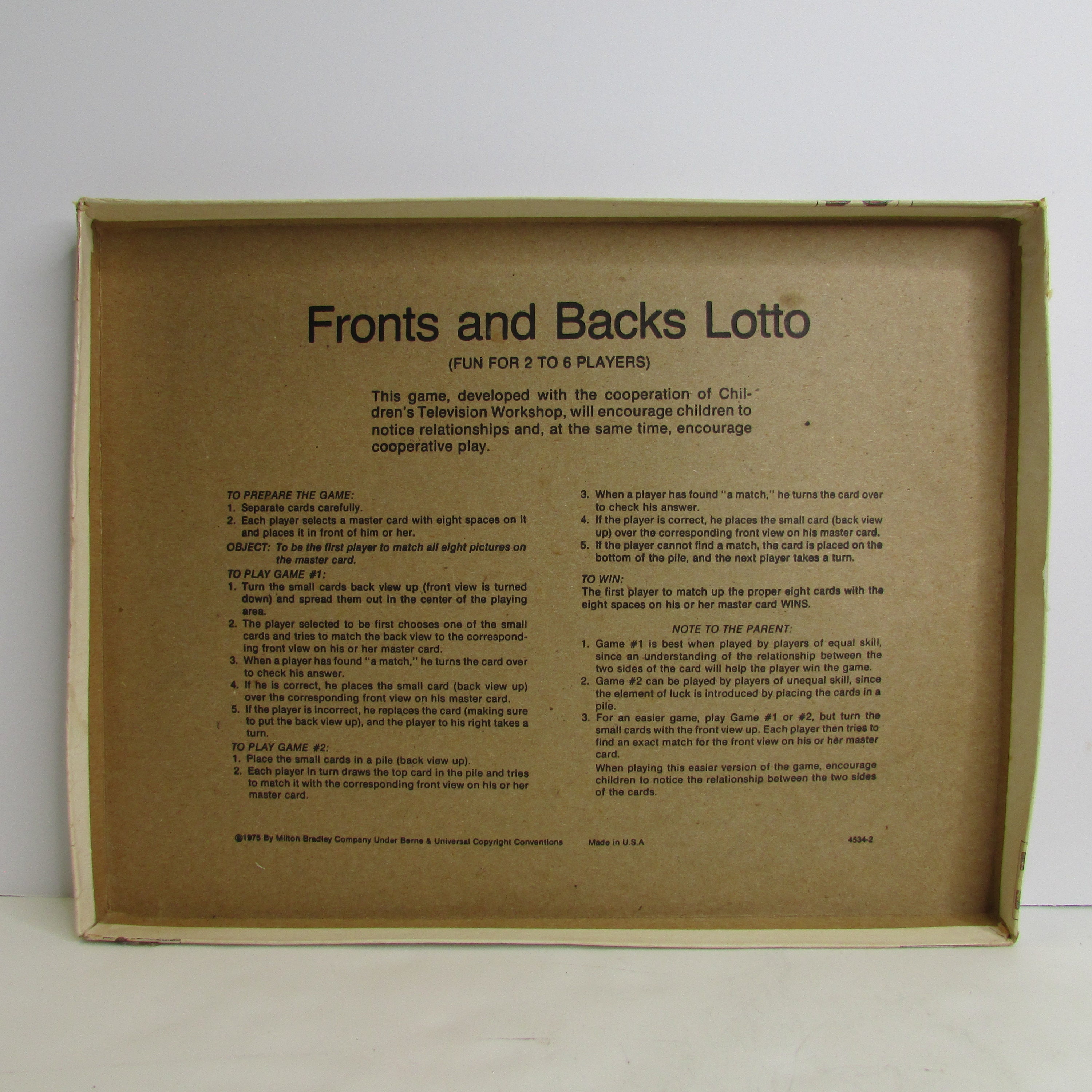 Vintage 1975 Sesame Street fronts and Backs Lotto Bingo Game//muppets ...