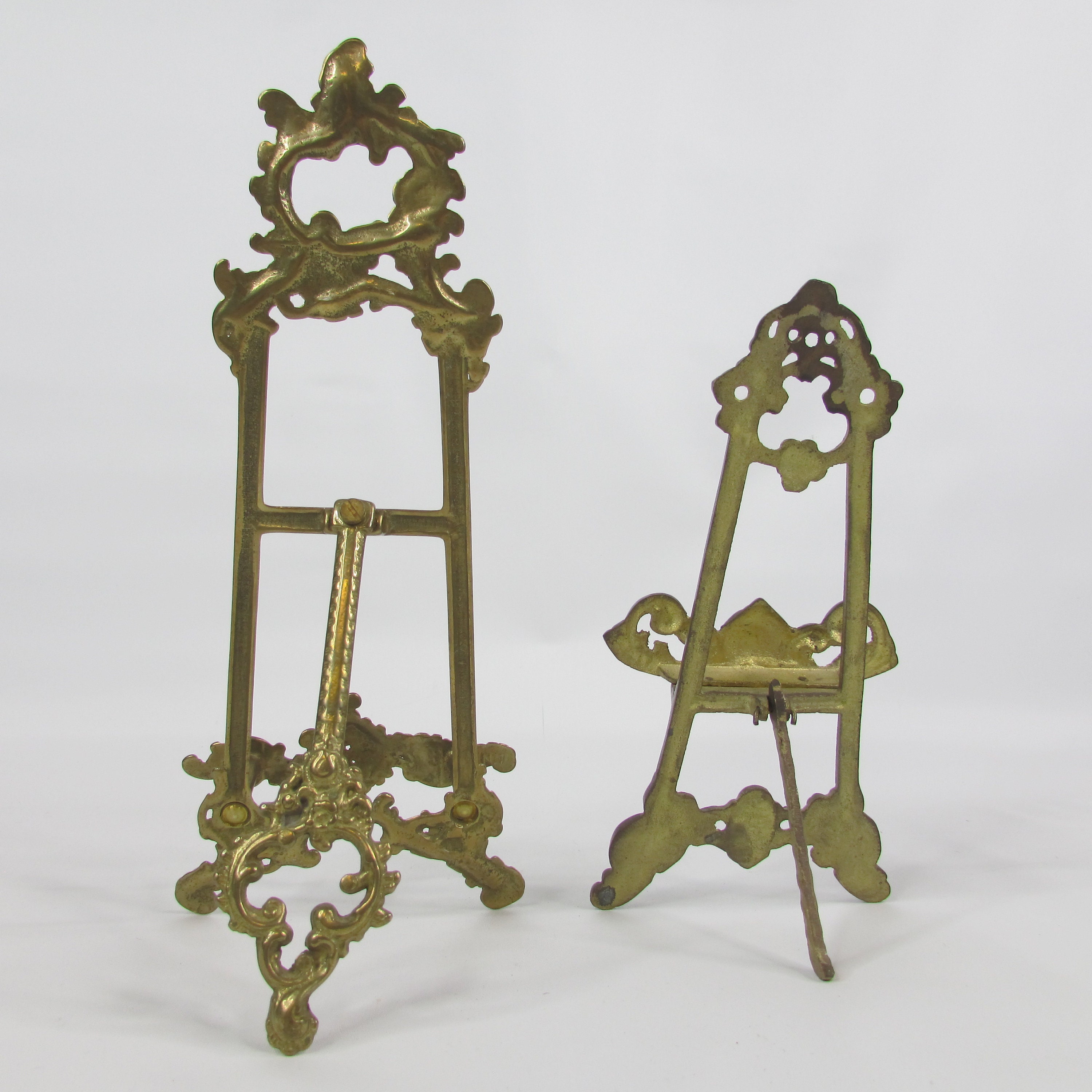 2 Vintage Brass Easels Photo Frame Book Holders//victorian - Etsy