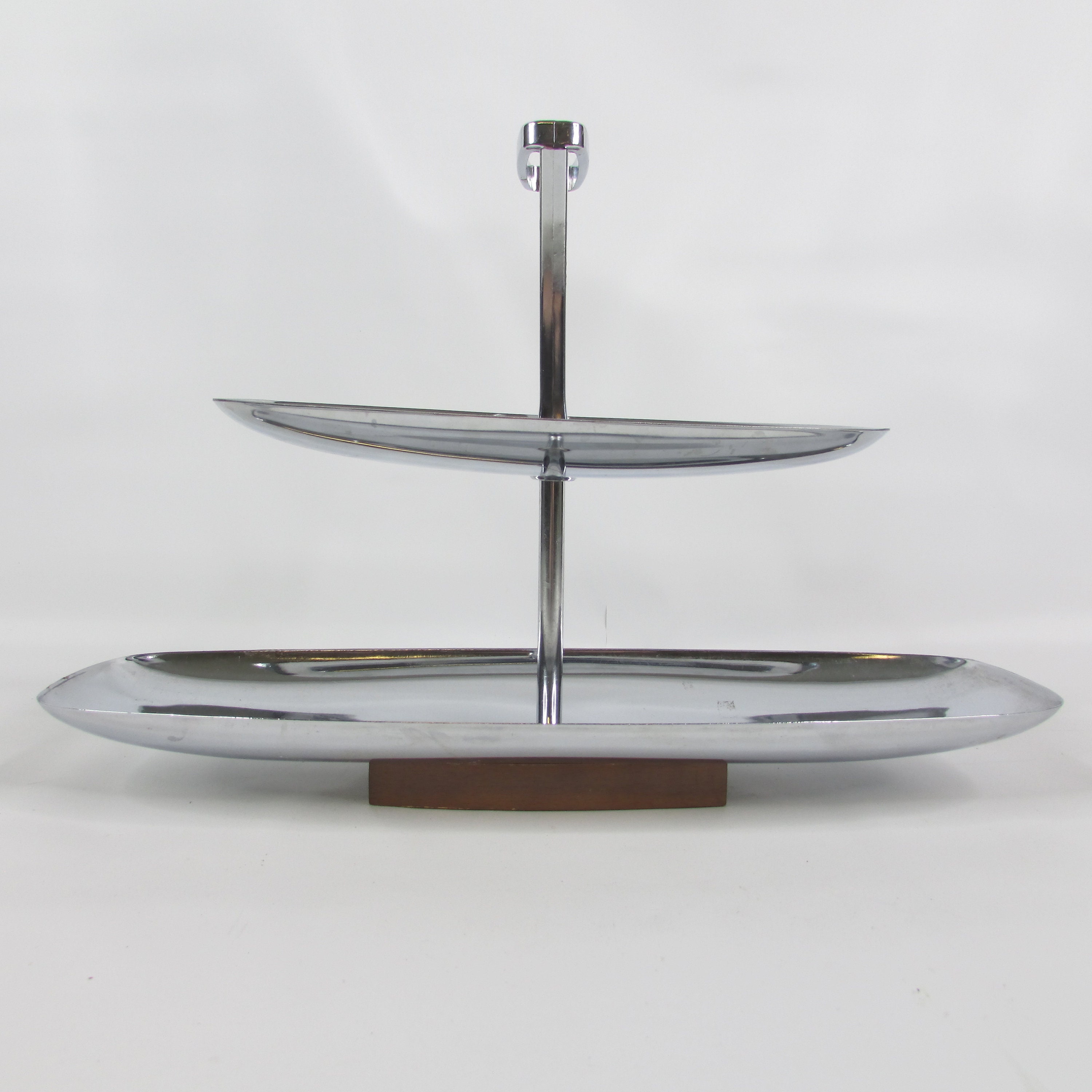 Vintage Two-tiered Chrome Serving Dish//milburn Creations MCM Party ...
