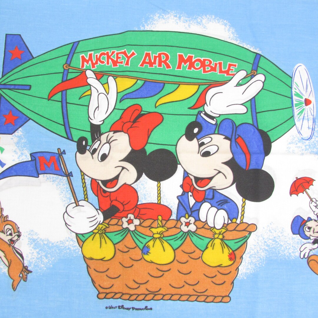 Vintage Disney "mickey Air Mobile" Minnie Mouse Standard Pillowcase ...