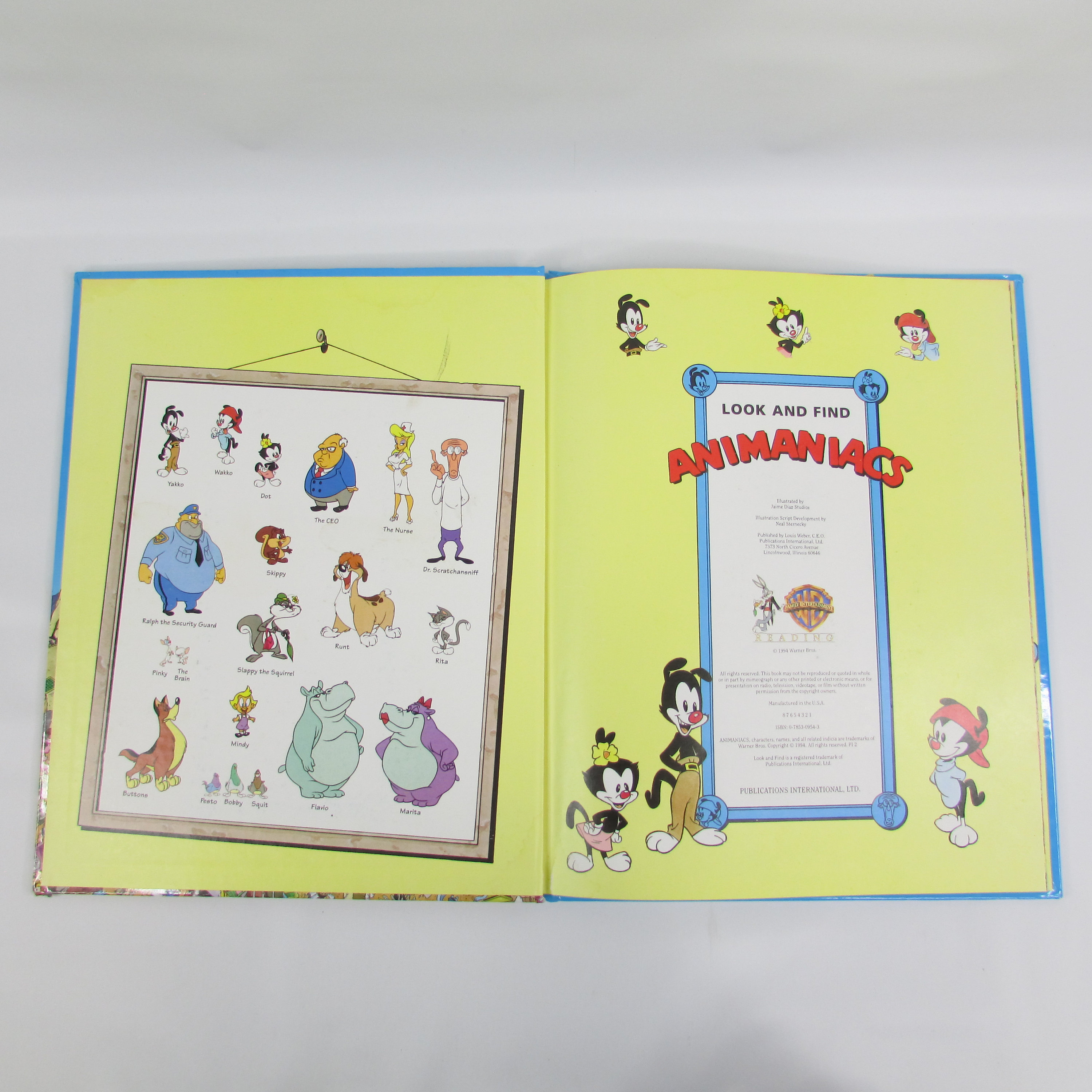 ANIMANIACS Look and Find Book//vintage Hardcover 90s Warner Bros//yakko ...