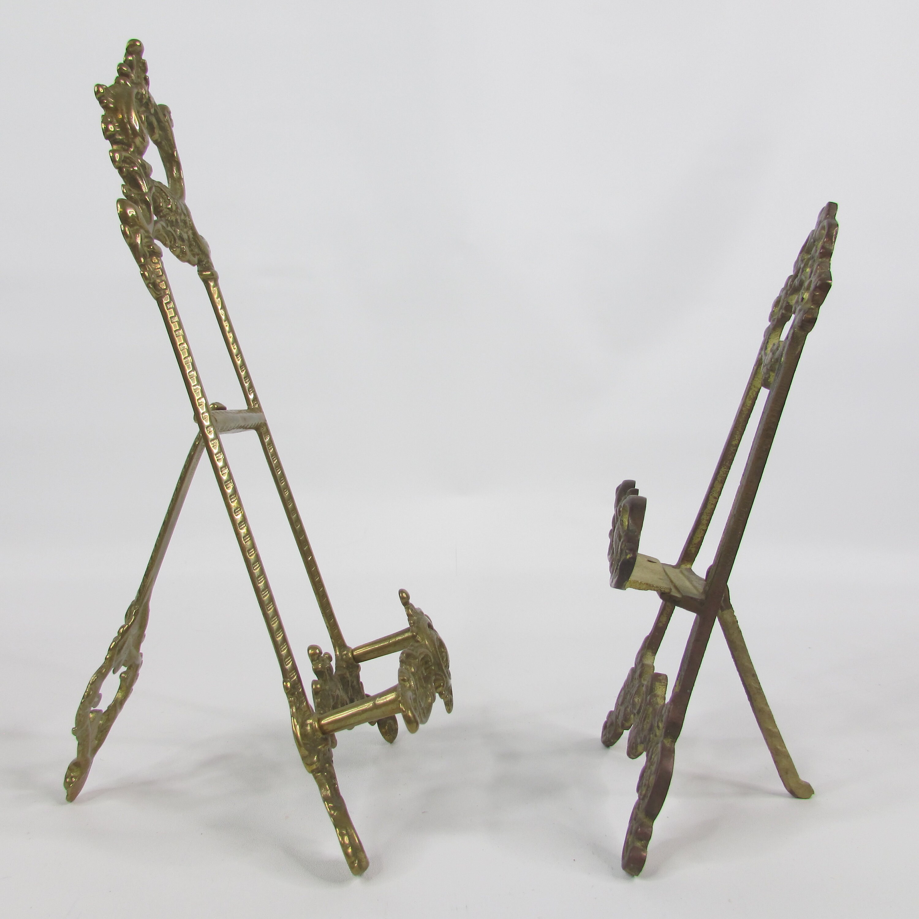 2 Vintage Brass Easels Photo Frame Book Holders//victorian - Etsy