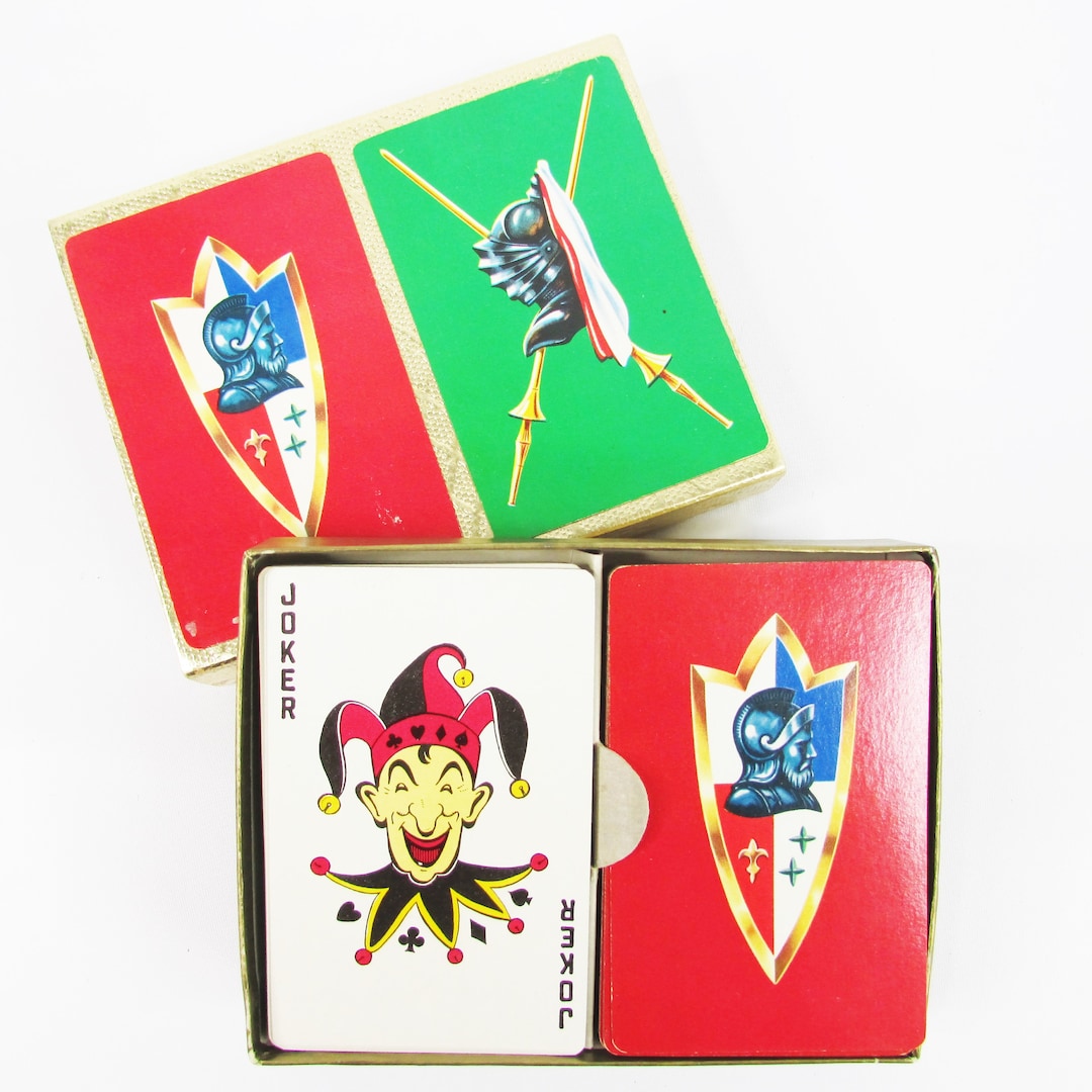 Vintage Double Deck Playing Cards//knights Helmets Jousting Lances ...