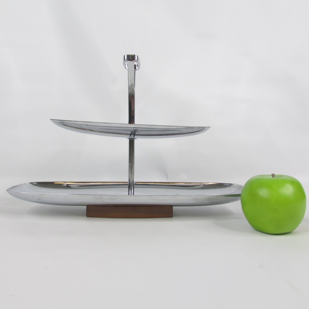 Vintage Two-tiered Chrome Serving Dish//milburn Creations MCM Party ...