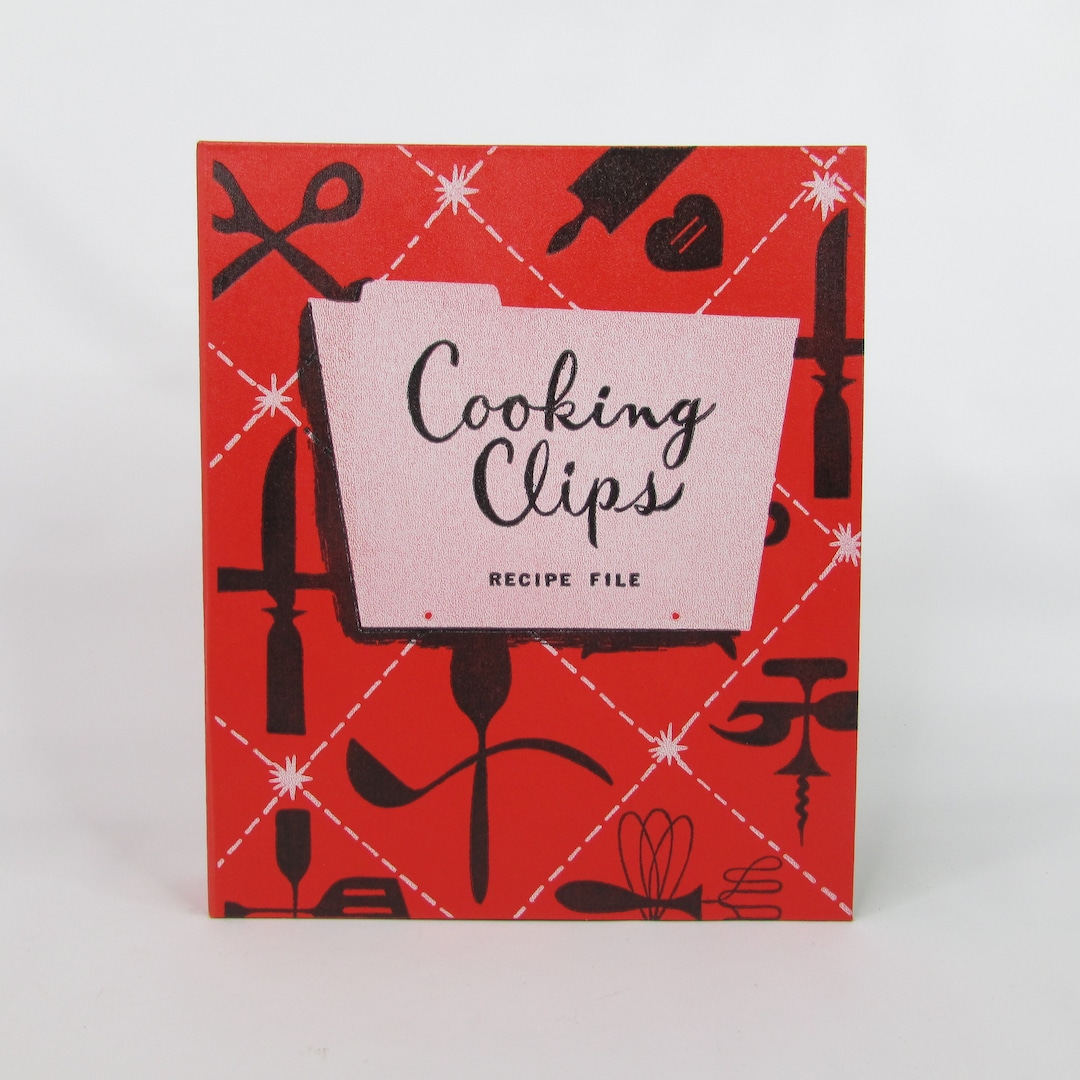 COOKING CLIPS Recipe File/vintage 3 Ring Binder Tabbed Pocket - Etsy