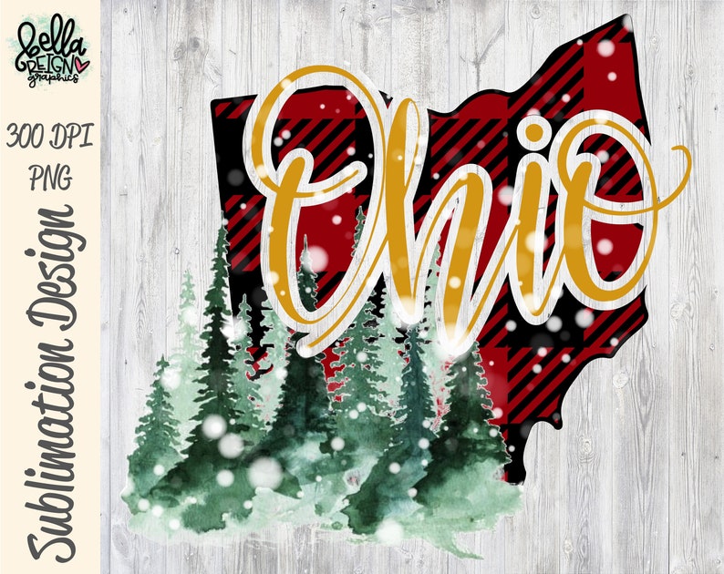 Buffalo Plaid State Printable Sublimation - Ohio Buffalo Plaid Digital ...
