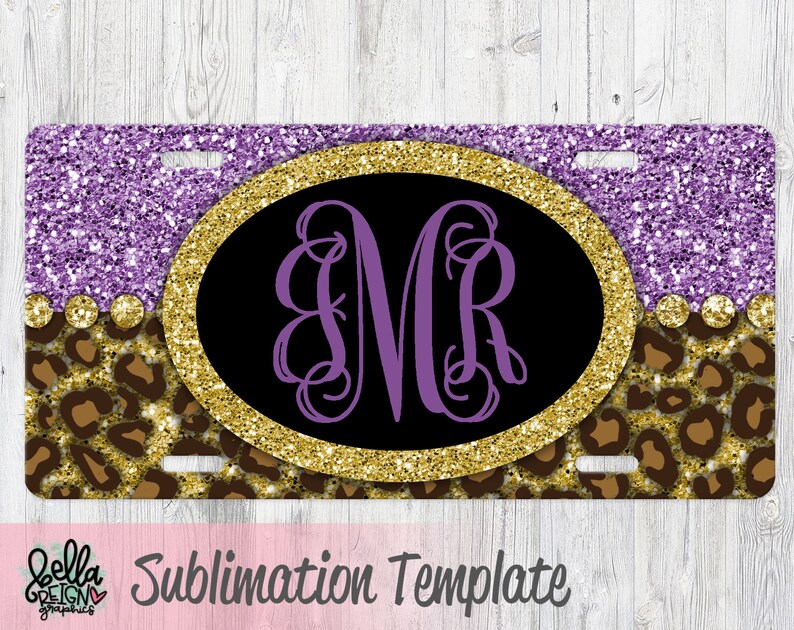 Sublimation License Plate Template Cheetah Print Car Tag Etsy