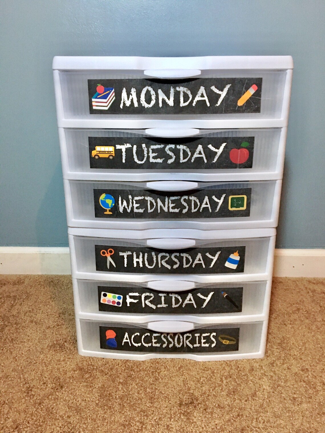 Chalk Board School Themed Days of the Week Lables Tags - Etsy