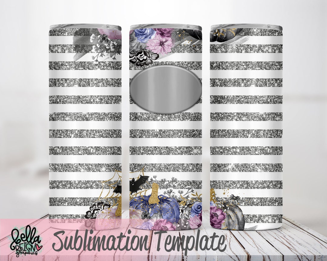 Striped Halloween Skinny Tumbler Wrap - PNG Sublimation Design - Fall ...