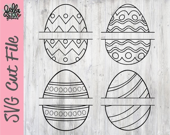 Easter Svg-easter Eggs Split Monogram Patterned-cricut | Etsy
