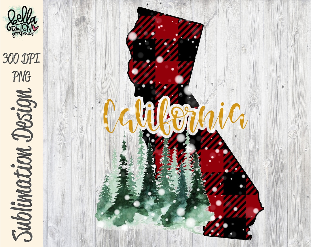 California Buffalo Plaid Digital File - Buffalo Plaid State Printable ...