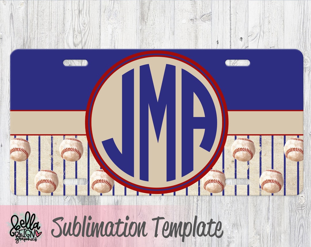 Baseball Sublimation License Plate Template - Car Tag Template ...