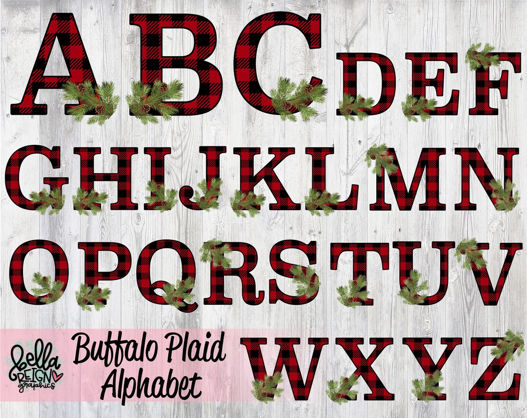 Buffalo Plaid PNG Alphabet - Sublimation Letters - Christmas PNG ...