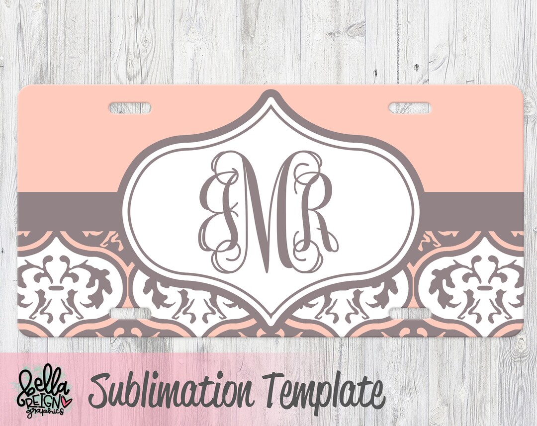 Sublimation License Plate Template - Car Tag Template - Cute License ...