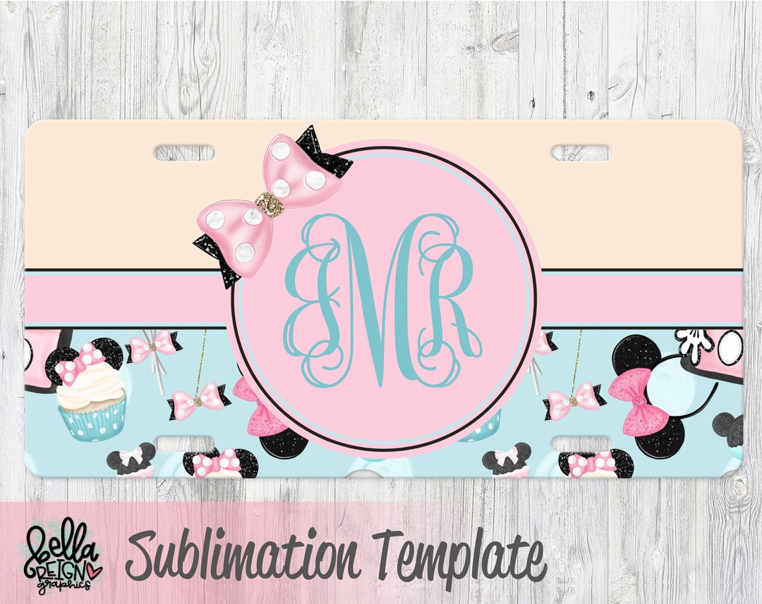 Sublimation License Plate Template - Car Tag Template - Mouse License ...