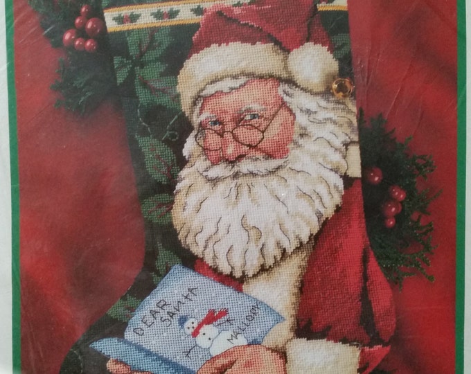 DEAR SANTA STOCKING Needlepoint Kit - Dimensions Christmas Stocking Kit ...