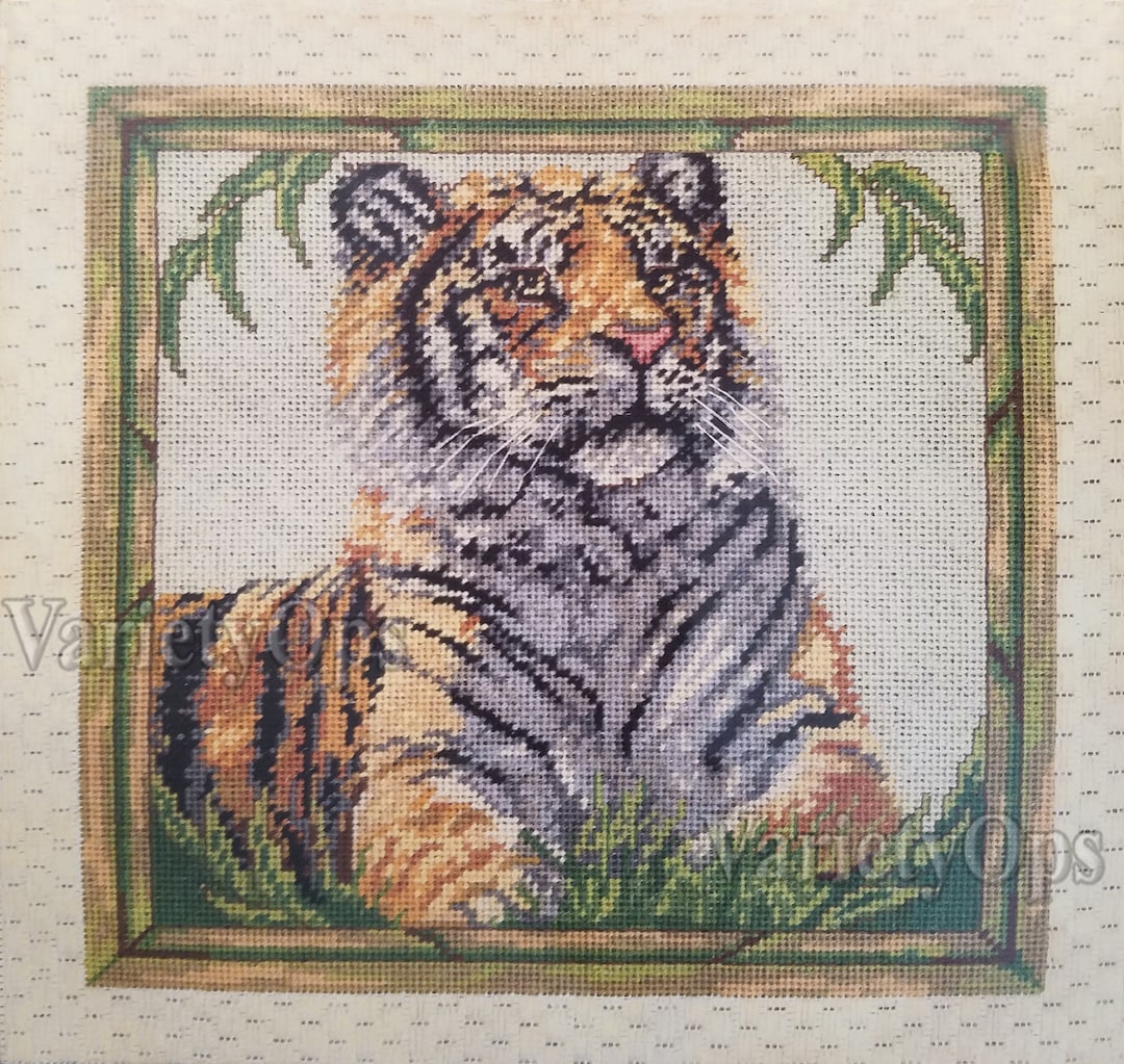 TIGER Picture or Pillow Needlepoint Kit by Candamar - FLOSS Kit ...
