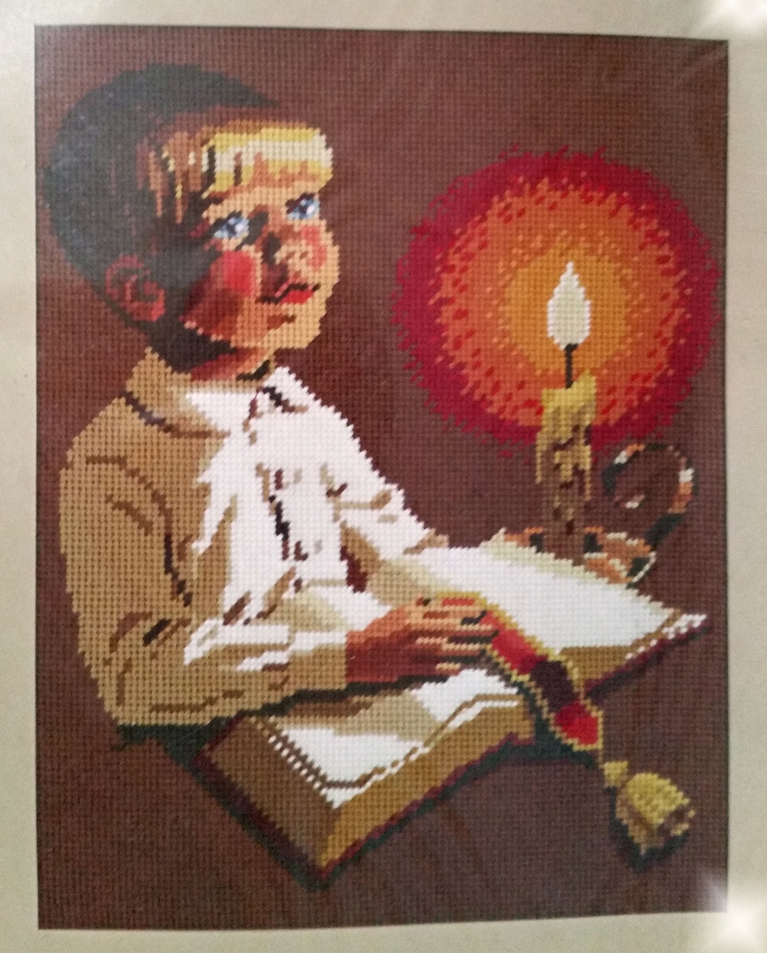 Vintage FAITH Needlepoint Kit by Sunset Boy Child Bible - Etsy