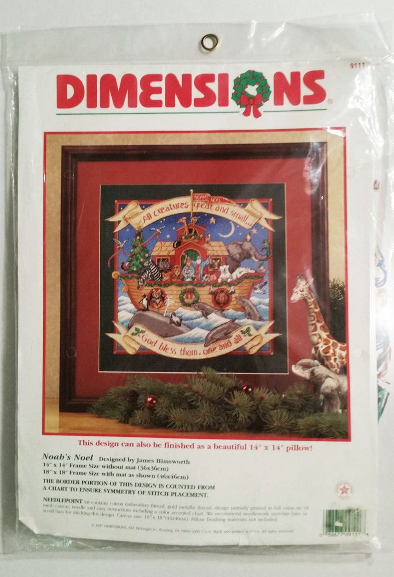 Vintage NOAH'S NOEL Christmas Needlepoint Kit Dimensions | Etsy