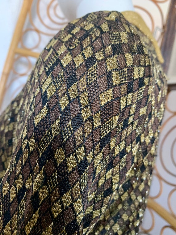 Original 60s Mod Modette Gold Dagger Collar Party Dre… - Gem