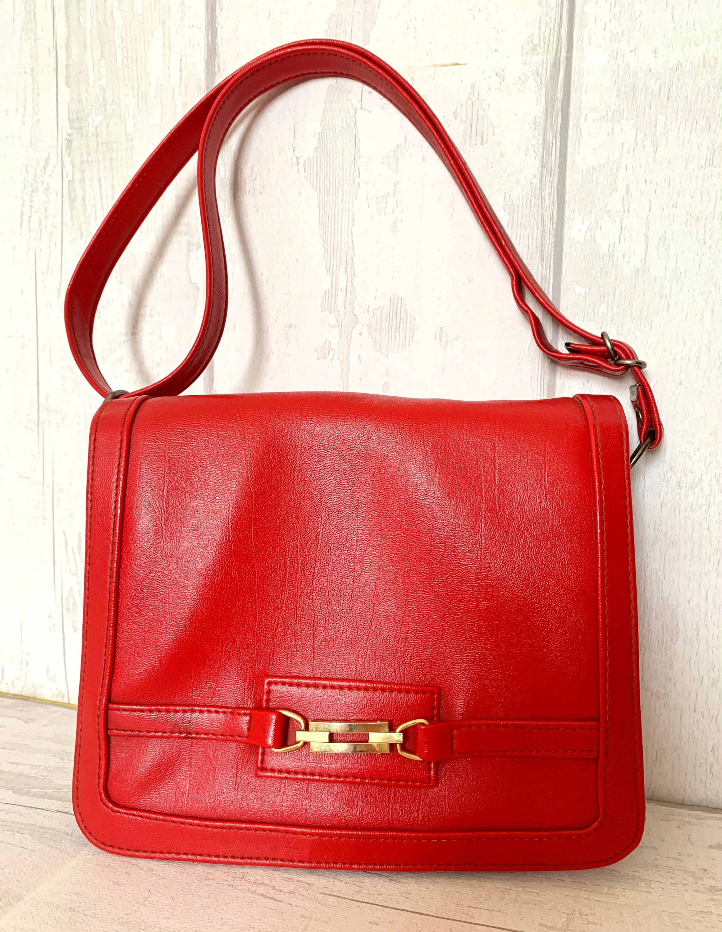 Vintage 1970s Red Adjustable Strap Handbag Mod Girl Modette - Etsy