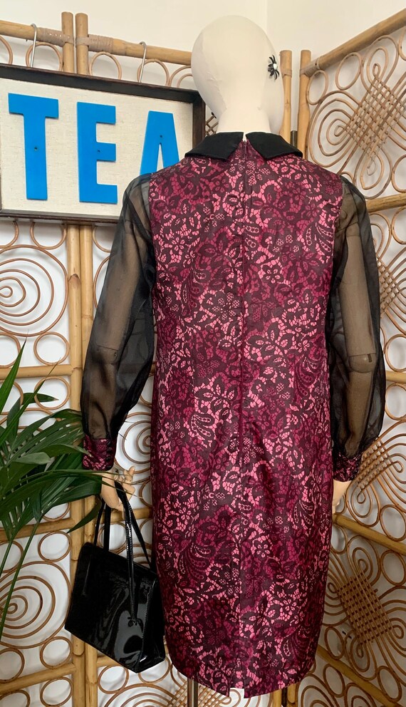 Vintage 60s Handmade Modette Mod Dagger Collar Dress - Gem