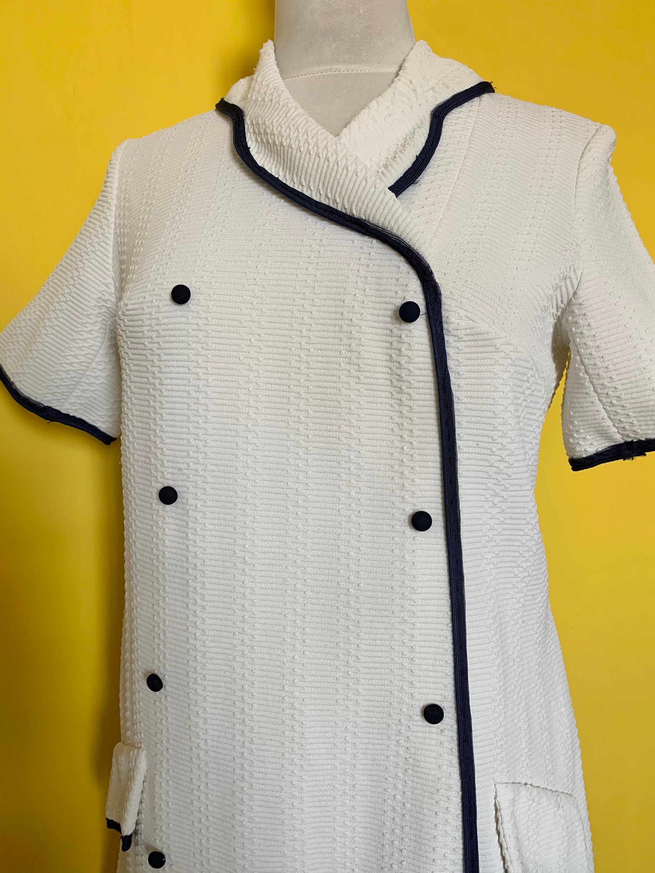 Vintage Handmade White Navy Mod Scooter Modette Dress - Etsy
