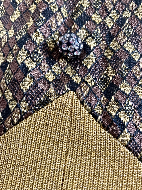 Original 60s Mod Modette Gold Dagger Collar Party Dre… - Gem