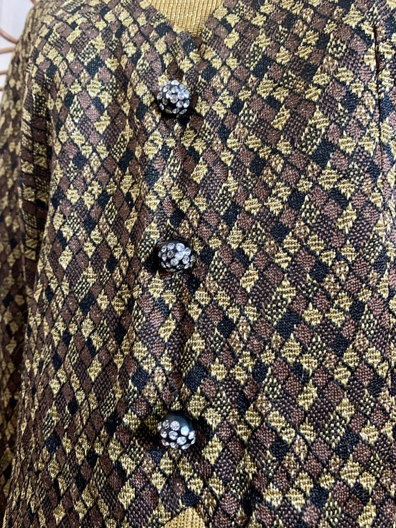 Original 60s Mod Modette Gold Dagger Collar Party Dre… - Gem