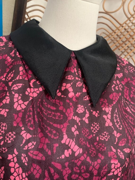 Vintage 60s Handmade Modette Mod Dagger Collar Dress - Gem