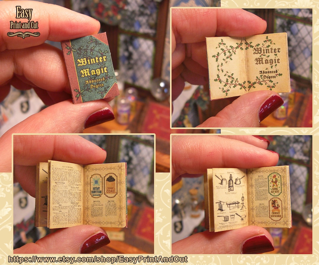 Christmas Magic Recipes, Winter Magic Book, 1 :12 Scale, Miniature for ...