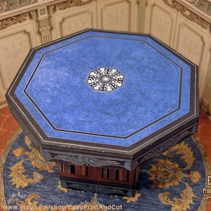 Miniature Dollhouse Victorian Table . INSTANT Digital DOWNLOAD . 12th ...