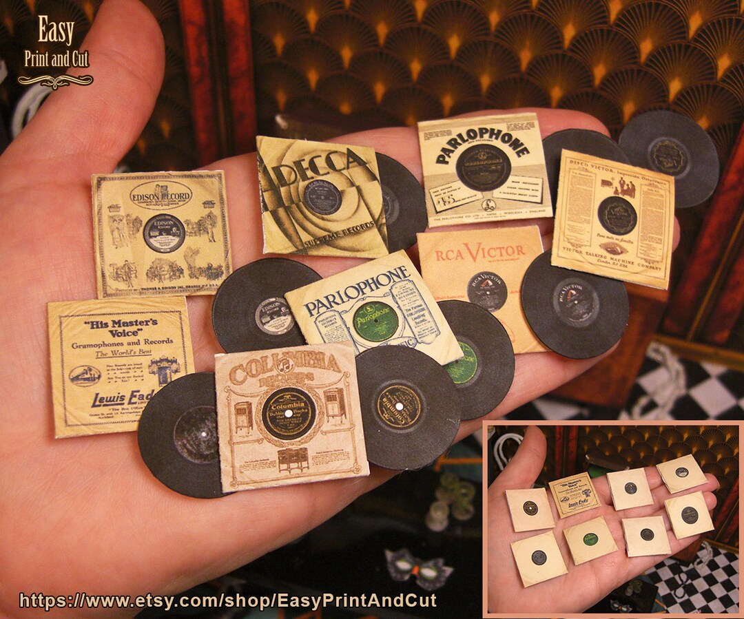 Antique Phonograph Albums, 1:12 Scale , Authentic Reproductions, Covers ...