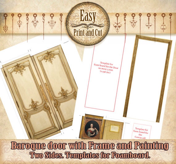 Baroque Door. Door Frame. Framed Art. Two Sides. Templates for ...