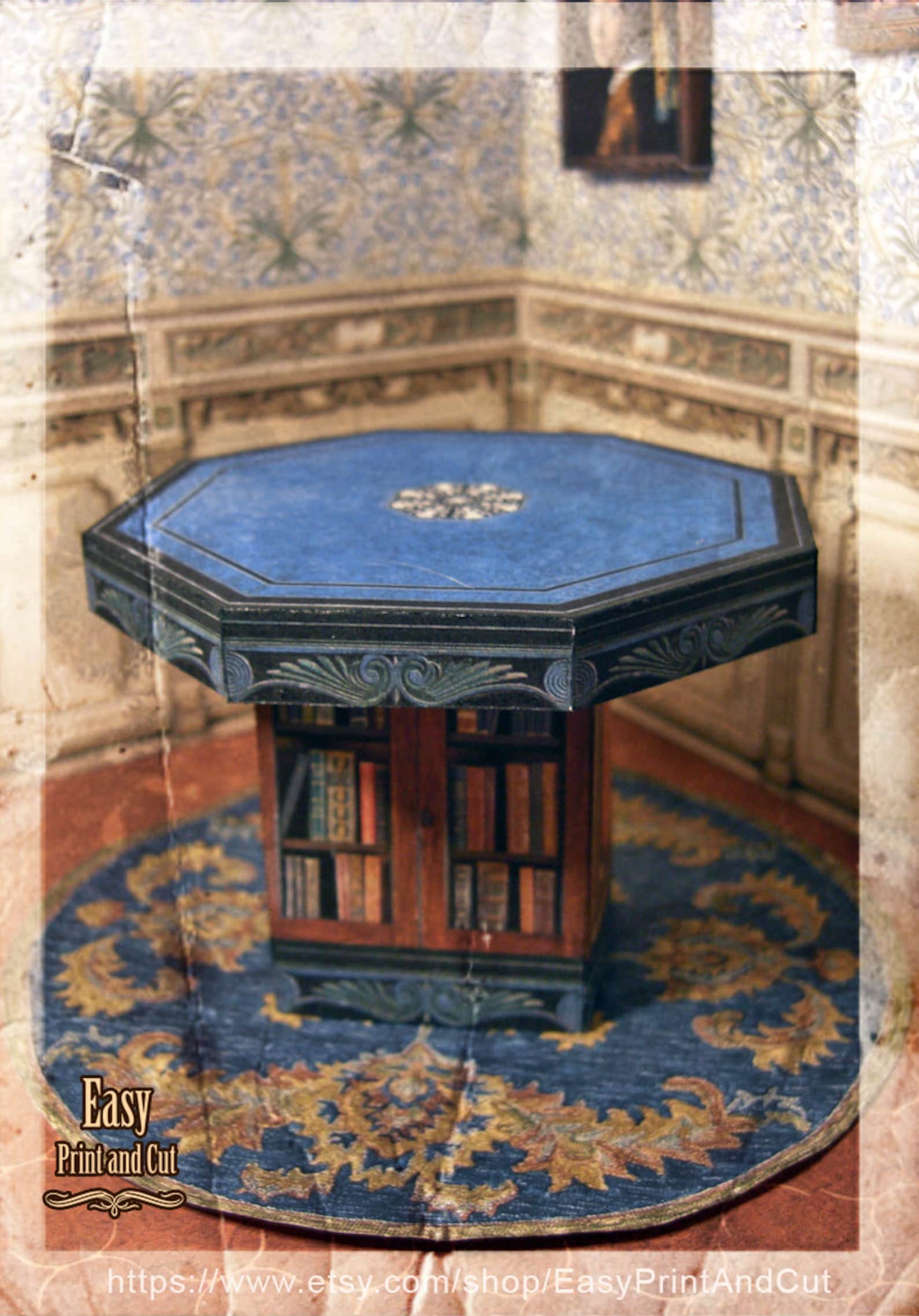 Miniature Dollhouse Victorian Table . INSTANT Digital DOWNLOAD - Etsy