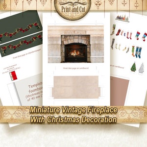 Vintage Fireplace. Christmas Decoration. Printable DIGITAL DOWNLOAD ...