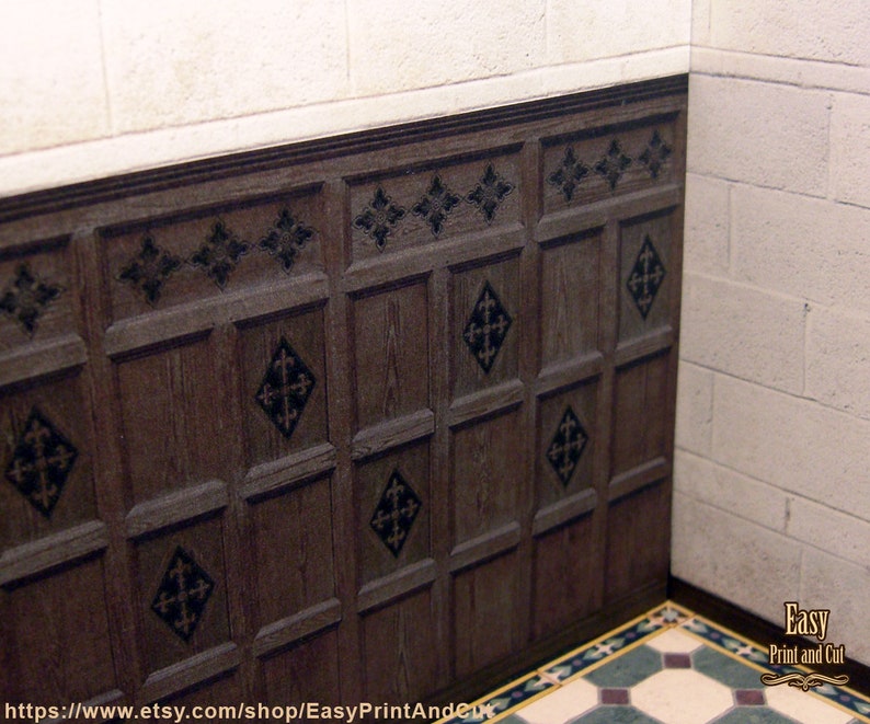 Printable Dollhouse Wallpaper Modern Castle Wood Panel. - Etsy