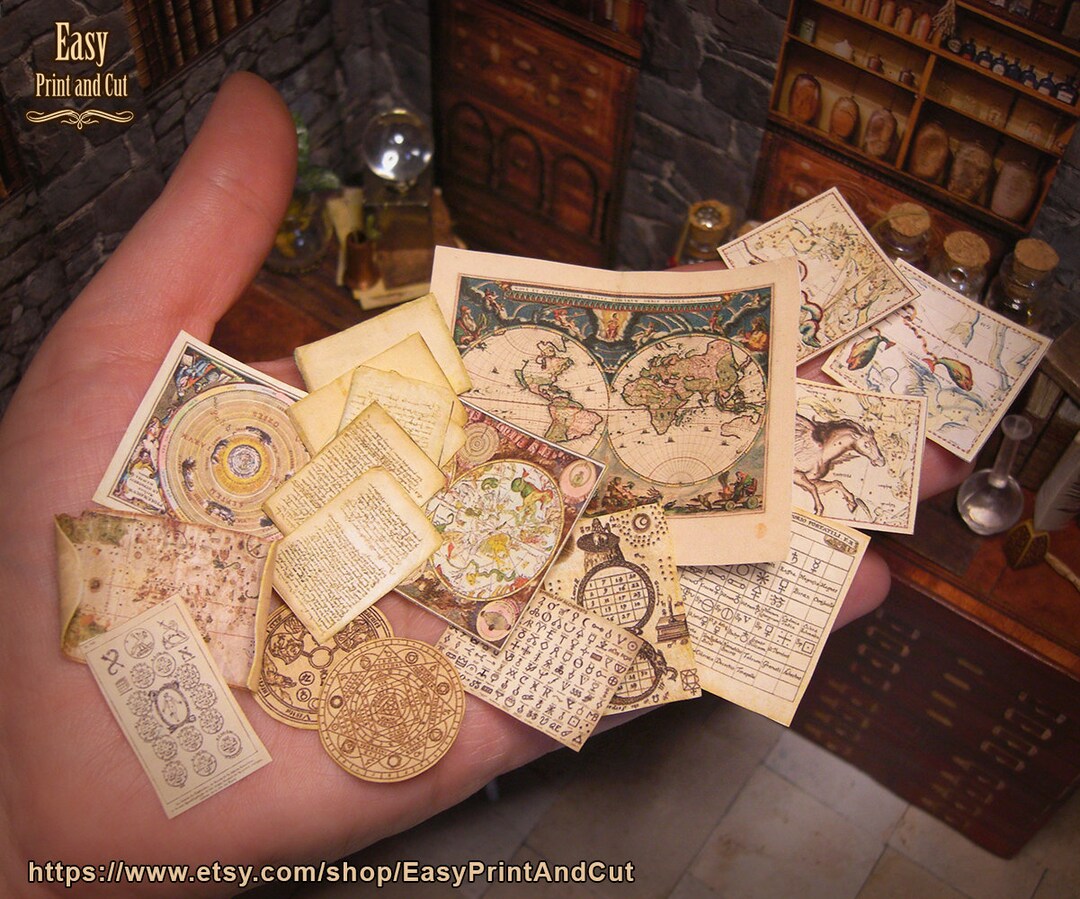 Alchemy Set, Miniature House, 1:12 Scale, Alchemy Symbols, Stellar ...