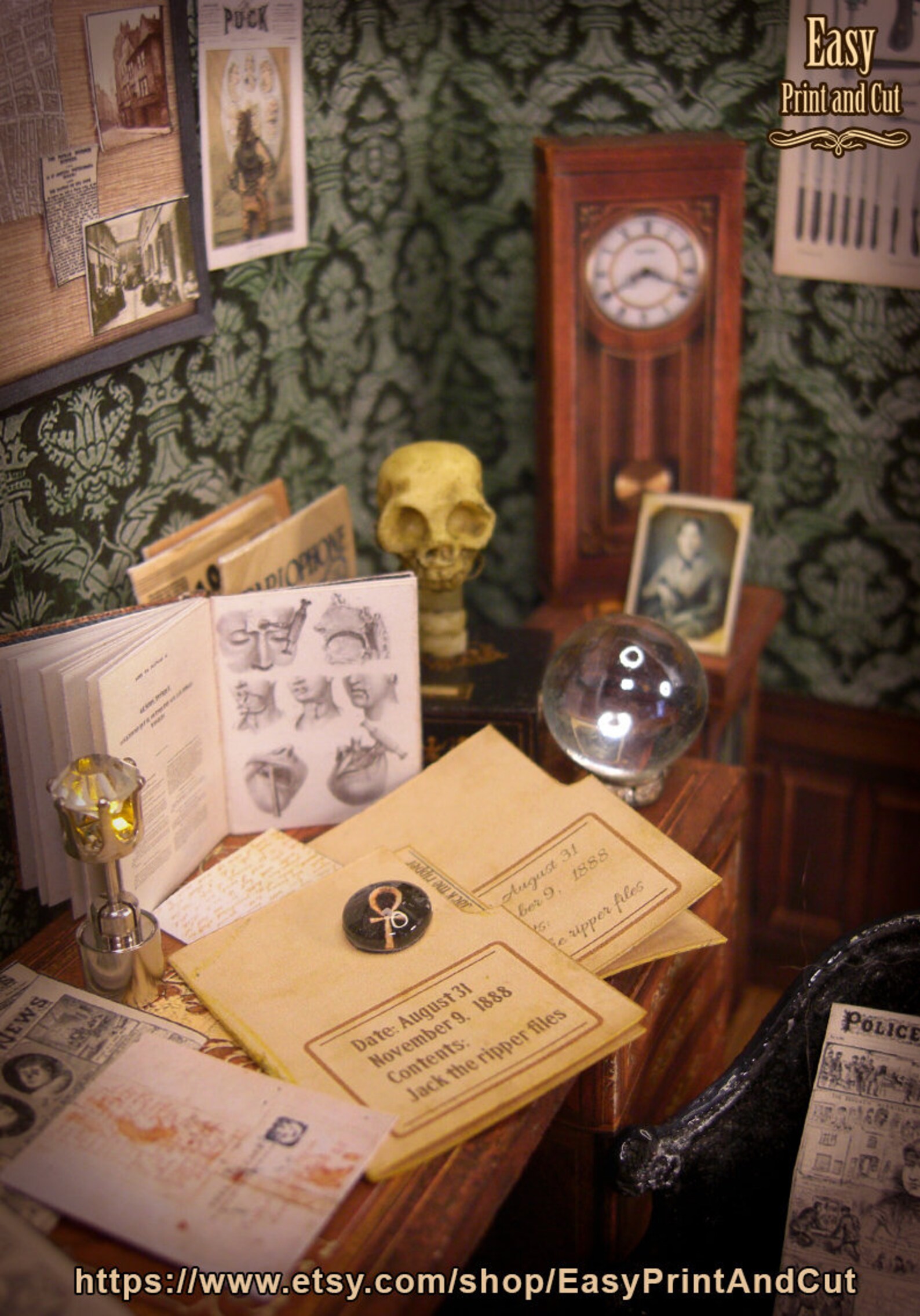 Jack the Ripper Investigation Set, Miniature House, 1:12 Scale, Crime ...