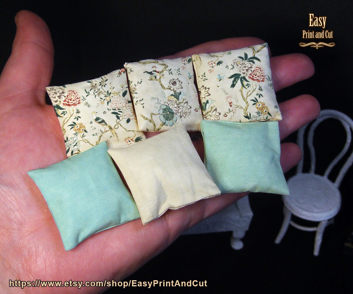 1:12 Printable Miniature Pillows Set. Forest and Birds - Etsy
