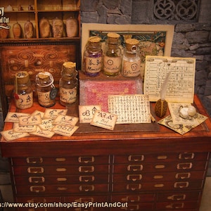 18 Miniature Alchemy Labels, 1:12 Scale, With 32 Sealing Wax, Real ...