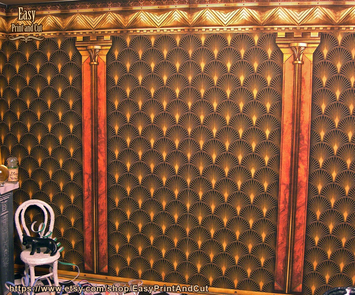 Dollhouse Wallpaper, Art Deco, 20s, Gatsby Style, Printable DIGITAL ...