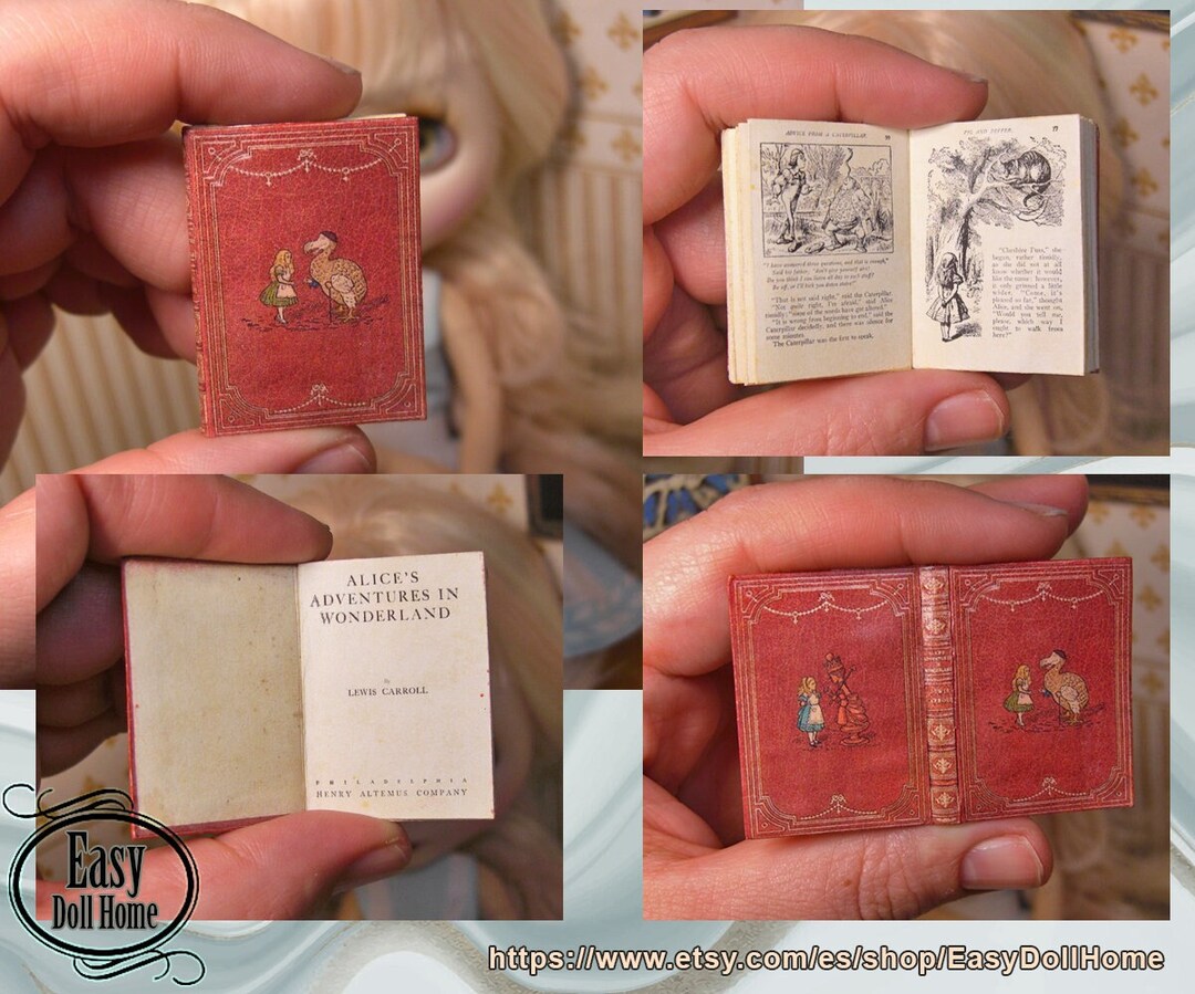 1:6 Miniature Alice in Wonderland Illustrated Book, First Edition, L ...