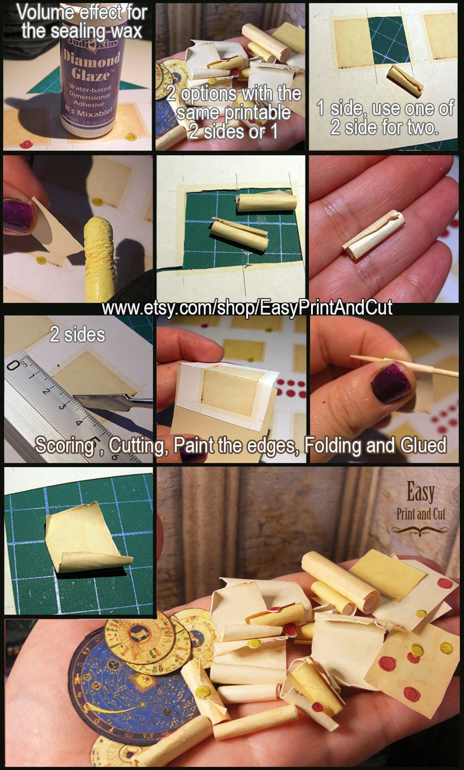 Miniature Antique Scrolls 5 Medieval Zodiac Charts and - Etsy