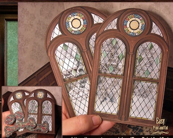 Dolls & Miniatures Miniature Cathedral Window Frame for Dollhouse ...
