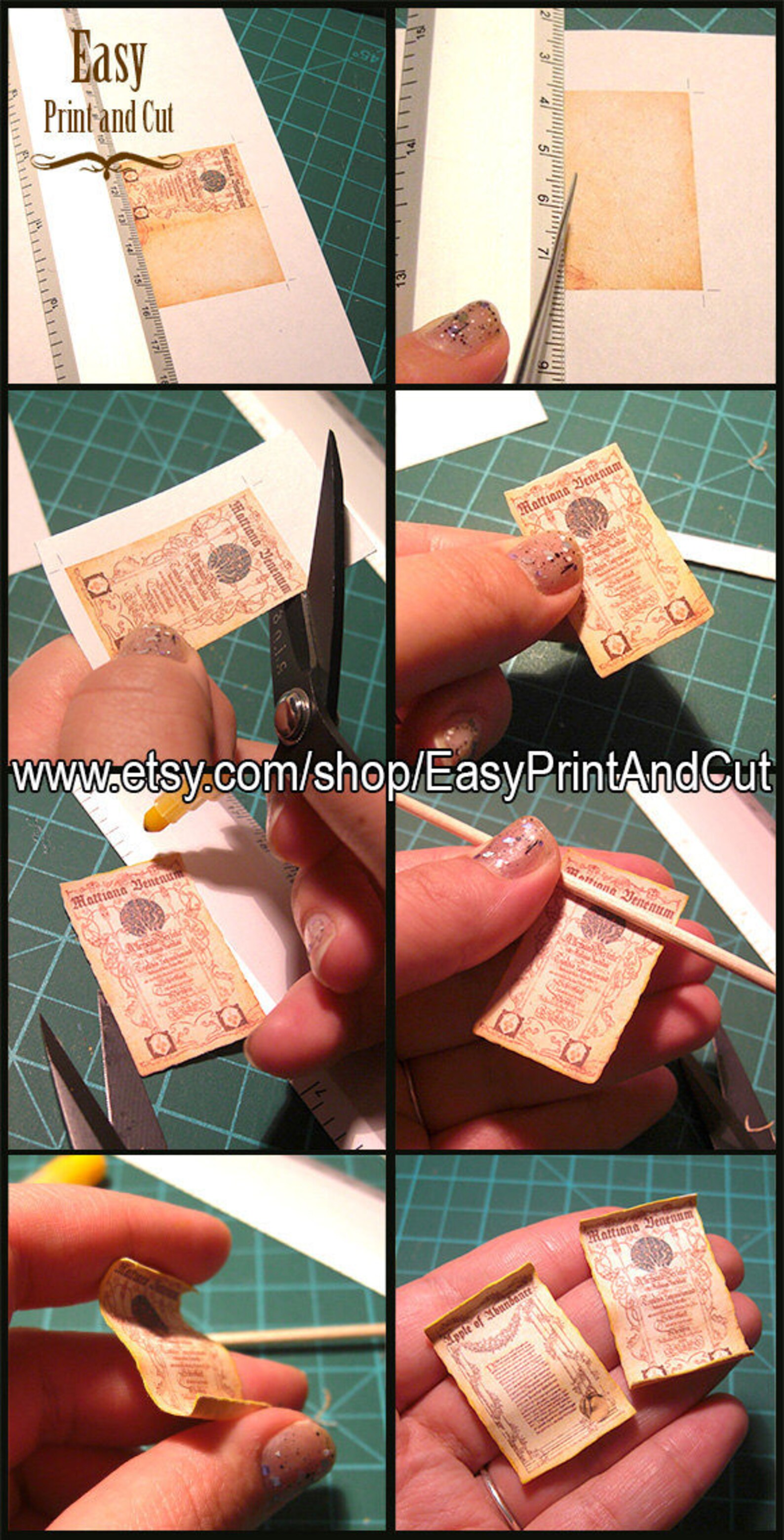 Two Miniature Magic Scrolls Parchments . Rennervate. Crystal - Etsy