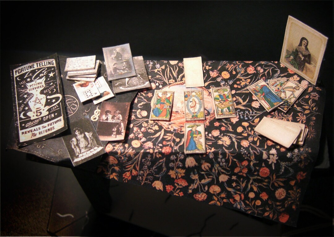 1:12 Miniature TAROT Set, Fortune Reader, Tarot Lenormand & Marseille ...