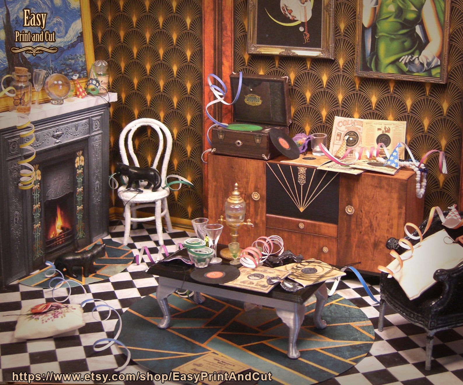 Miniature Party Set, Masks, Hats and Streamers Paper Serpentine ...