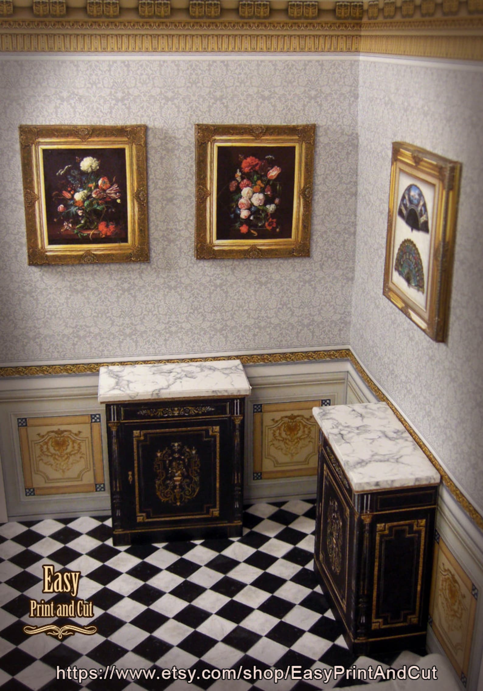 1:12 Printable Miniature Reproduction of Two Napoleons Cabinets ...