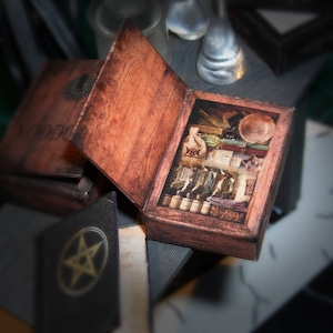 Witch Magic Box Set, Scale 1:12, Miniature Dollhouse, Wicca Tools and ...